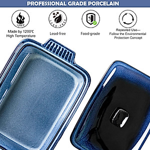 UNICASA Casserole Dish with Lid, Ceramic 2.8 QT Baking Dish for Cooking, Porcelain 9x13 Inch Lasagna Pan, Oven Safe Bakeware Set, Reactive Glaze (Blue)