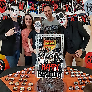 Rock Music Party Decorations,Birthday Party Supplies For Rock Music Band Party Supplies Includes Banner - 12 Cake Toppers - 18 Balloons