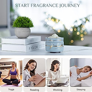 Bobolyn Wax Melt Candle Warmer Burner - Ceramic Essential Oil Burner Warmer Electric Scented Fragrance Candle Wax Melter Warmer for Home Office Bedroom Living Room Decor