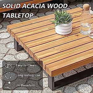 Homedot Patio Sofa Set with Metal Frame, Extra Large L Shaped Outdoor Sectional Sofa Set with Built-in Side Table, Modern Patio Conversation Set with Coffee Table&Removable Cushion for Garden