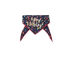 Tail Trends Happy Birthday Dog Bandana Confetti Design Fits Medium to Large Sized Dogs - 100% Cotton