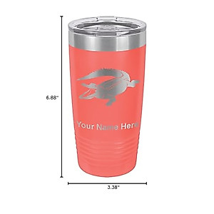 LaserGram 20oz Vacuum Insulated Tumbler Mug, Alligator, Personalized Engraving Included (Coral)