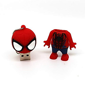 2.0 Spiderman Super Hero 16GB USB External Hard Drive Flash Thumb Drive Storage Device Cute Novelty Memory Stick U Disk Cartoon