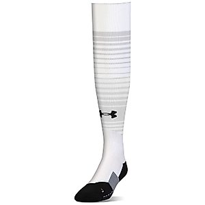 Under Armour Youth Global Performance Over The Calf Socks, 1-pair , White/Glacier Gray , Small