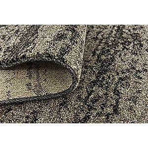 Unique Loom Del Mar Collection Area Rug - Lucille (5' 3" x 8' Rectangle, Dark Gray/ Ivory)