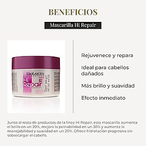 Salerm - Repairing Hair Mask - Hi Repair Mask 02-250 ml - Deep Hydration for Damaged Hair - Repairs and Rejuvenates - Shinier and Softer Hair - Immediate Effect
