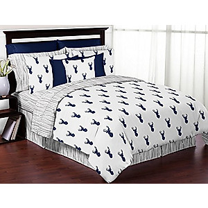 Sweet Jojo Designs Navy and White Woodland Deer Boys Baby Childrens Lamp Shade