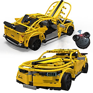 TOTI ROYAL Stem Building Toys for Boys Age 8-12 - 419PCS Remote Control Car Building Kit for Kids & Adult - Model Car Kits to Build for Kids 8-12 Great Remote Control Toy Gift for Your Kids (Yellow)