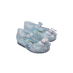 mini melissa Sweet Love + Disney Princess Mary Jane Flats for Babies, Elsa, 8