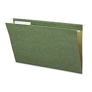 Smead Hanging File Folder with Tab, 1/3-Cut Adjustable Tab, Legal Size, Standard Green, 25 per Box (64135)