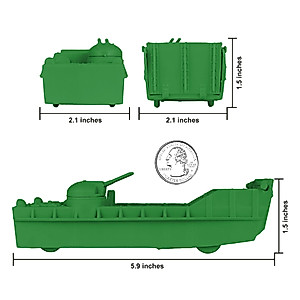 BMC Classic Marx Landing Craft - 4pc Green Plastic Army Men Boat Vehicles