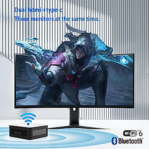 AskHand Mini PC AMD Ryzen 7 5700U (8 Core 16 Threads 4.3 GHz) 16GB DDR4 RAM 512GB PCIE SSD, Windows 11 Pro Support/WiFi 6E /BT-5.2 /USB*4 /USB-C /2*HDMI, 4K@60Hz 3 Screens Simultaneous Output