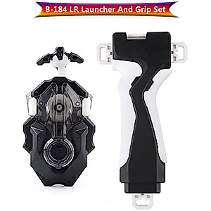 Desamvap Bey Battling Tops Burst Launcher and Grip, B-184 Custom Bey Launcher LR Left Right Spin DB Layer System Compatible with All Bey Burst Series (Black)