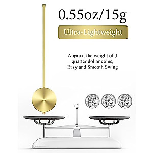 NiHome Quartz Wall Clock Pendulum Replacement Aluminum Traditional Mechanical Clock Pendulum Grandfather Clock Pendulum Replacement High Gloss Clock Pendulum (Gold)