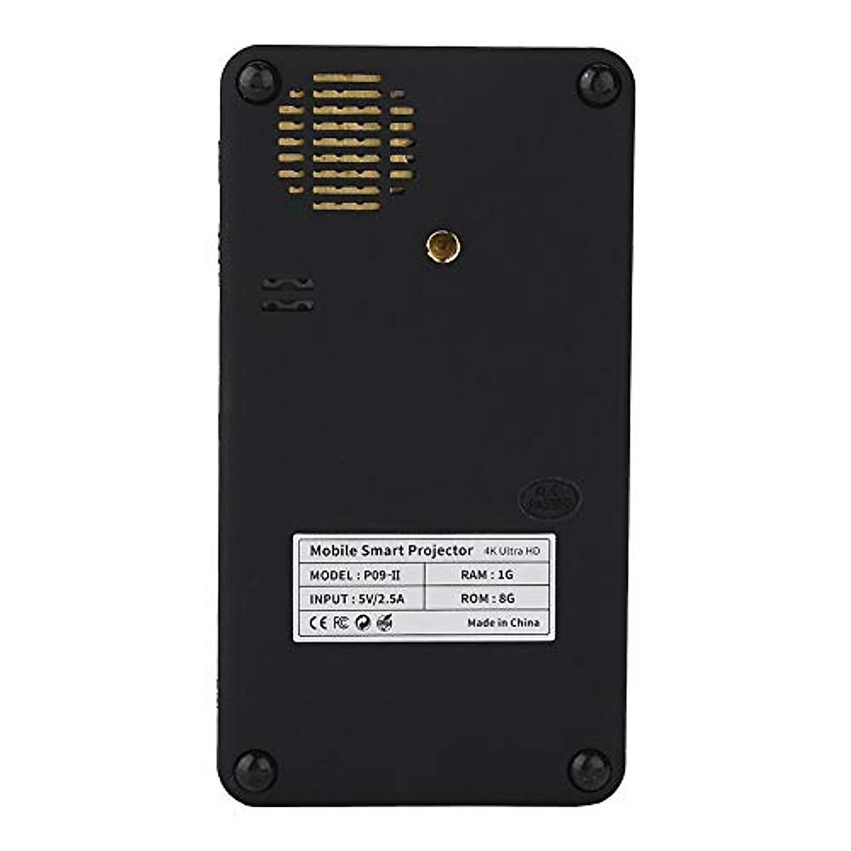 Smart Pocket Mini Projector,ASHATA 2.4G WiFi 4k HD Projector Support Bluetooth 4.0 Android6.0 OS USB TF Card for Home Cinema,Wireless Phone Connection for Movies, Presentations,Gaming,Phone(Black)