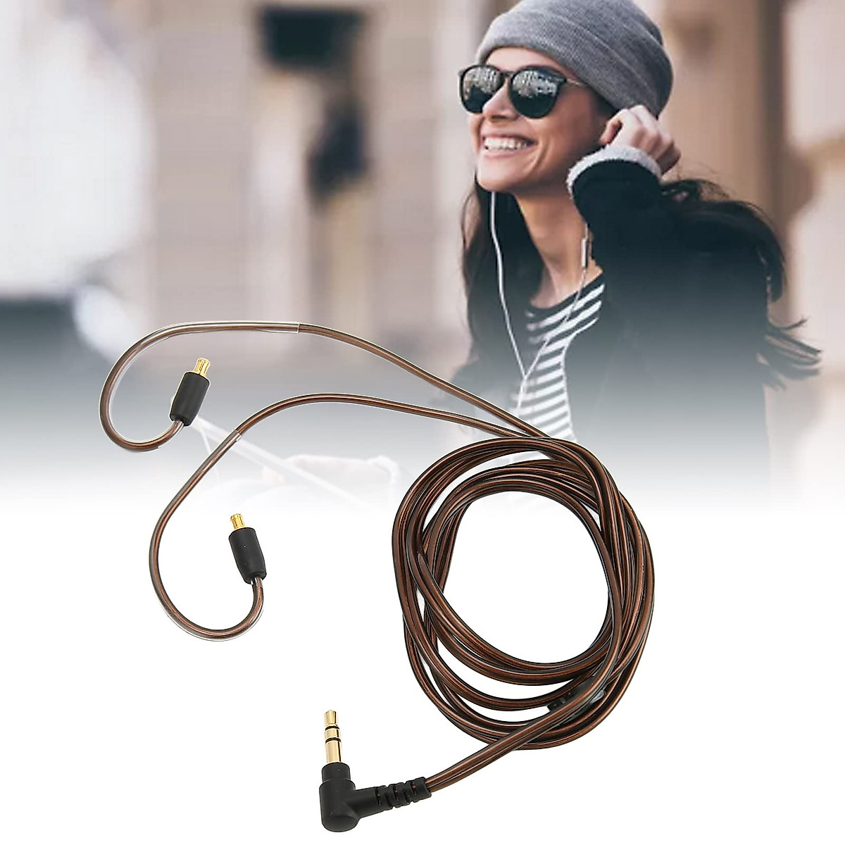 Yoidesu Earphone Upgraded Cable, 3.9ft Replacement Oxygen Free Copper Earbuds Cable 3.5mm Headphone Wire with A2DC Interface for ATH CKS1100 E40 E50 E70 LS200 LS300 LS400 CKR90 CKR100 LS50