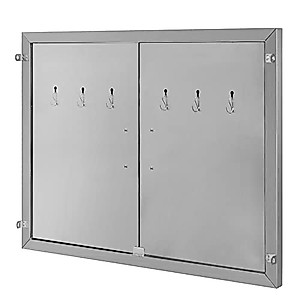 Outdoor Kitchen Doors, 31W x 24H Inch, BBQ Door Stainless Steel Wall Construction Vertical, Outdoor Kitchen Door for BBQ Island, Grilling Station, Outside Cabinet