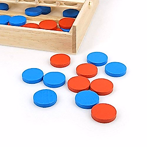 4 in a Row Wooden Board Game Foldable Line Up 4 Classic Family Toy Educational Toy for Kids and Family