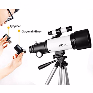 Telescopes for Adults 70mm Aperture 400mm AZ Mount, Astronomical Refractor Portable Telescope for Kids and Beginners with Backpack to Travel and View Moon