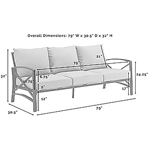 Crosley Furniture KO60027BZ-OL Kaplan Outdoor Metal Sofa, Oiled Bronze with Oatmeal Cushions