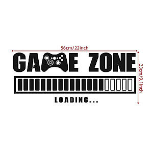 Game Zone Loading Wall Decals, Video Game Wall Stickers, Removable Art Design Gamers World Wall Decor for Boys Room Home Playroom Bedroom Walls Background Decoration (22"L x 9.1"H)