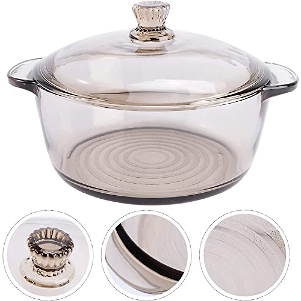 Glass Saucepan with Cover Heat-Resistant Glass Pot and Pan with Lid, Clear Glass Cooking Pot Cookware Set for Pasta, Noodle, Soup & Baby Food