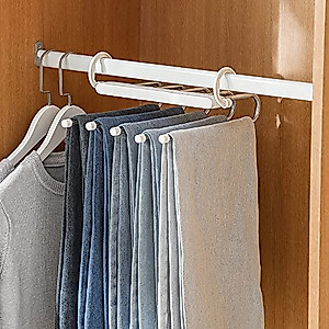 Dalanpa Multi Functional Pants Hangers 5 Layers Pants Rack Non-Slip Clothes Closet Storage Organizer for Pants Jeans Scarf
