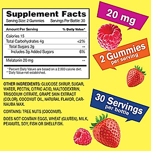 WellYeah Melatonin Gummies 20mg (2 Pack) - Naturally Sourced Flavors - Drug-Free Gummy Supplement - Gluten Free and Gelatin Free, Vegetarian - 60 Gummies