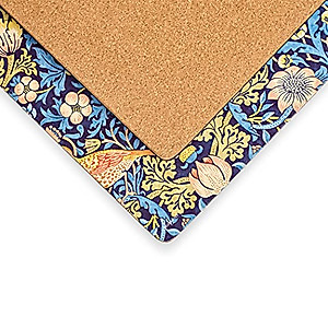 Pimpernel Morris & Co Strawberry Thief Blue Collection Placemats | Set of 4 | Heat Resistant Mats | Cork-Backed Board | Hard Placemat Set for Dining Table | Measures 15.7” x 11.7”