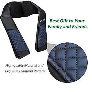 EAshuhe Neck and Shoulder Massager with Heat Shiatsu Back Massage Pillow with 3D Deep Tissue Kneading for Foot, Legs, Body Muscle - Use at Home, Office & Car