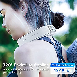 iSwift Metaura Pro Personal Air Conditioner, [Truly Cool Wind] [AI Temperature Control] Wireless Smart Rechargeable AC, Wearable Wrap-around Bladeless Neck Fan, Portable Fan for Travel (Glacier White)