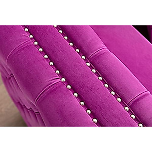 Legend Vansen Modern couches for Living Room Velvet Upholstery Nailhead Trim Sofas, 104'', Violet