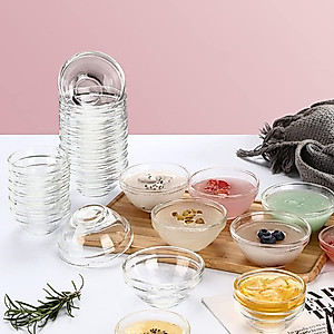 6Pcs Mini Meal Prep Bowls, Glass Ramekins Bowls, Stackable Clear Serving Bowls, Heat Resistant Food Bowls, for Salad, Dessert, Dips, Candy Dishes, Stackable and Dishwasher Safe, 2.3 Inches