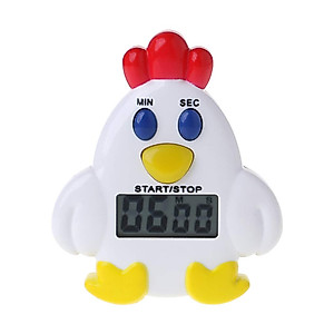 HELYZQ Kitchen Timer Cute Cartoon Chicken Electronic LCD Digital Countdown Kitchen Timer Cooking Baking Helper 100 Minutes Reminder
