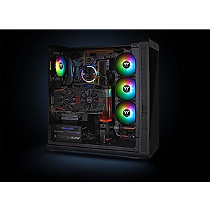 Thermaltake Pure Plus 12 RGB TT Premium Edition 120mm Software Enabled Circular 9 Controllable LEDs RGB PWM Case Radiator Fan 3Pack, TT RGB PLUS Software, AI Interactive Voice Control CL-F063-PL12SW-A