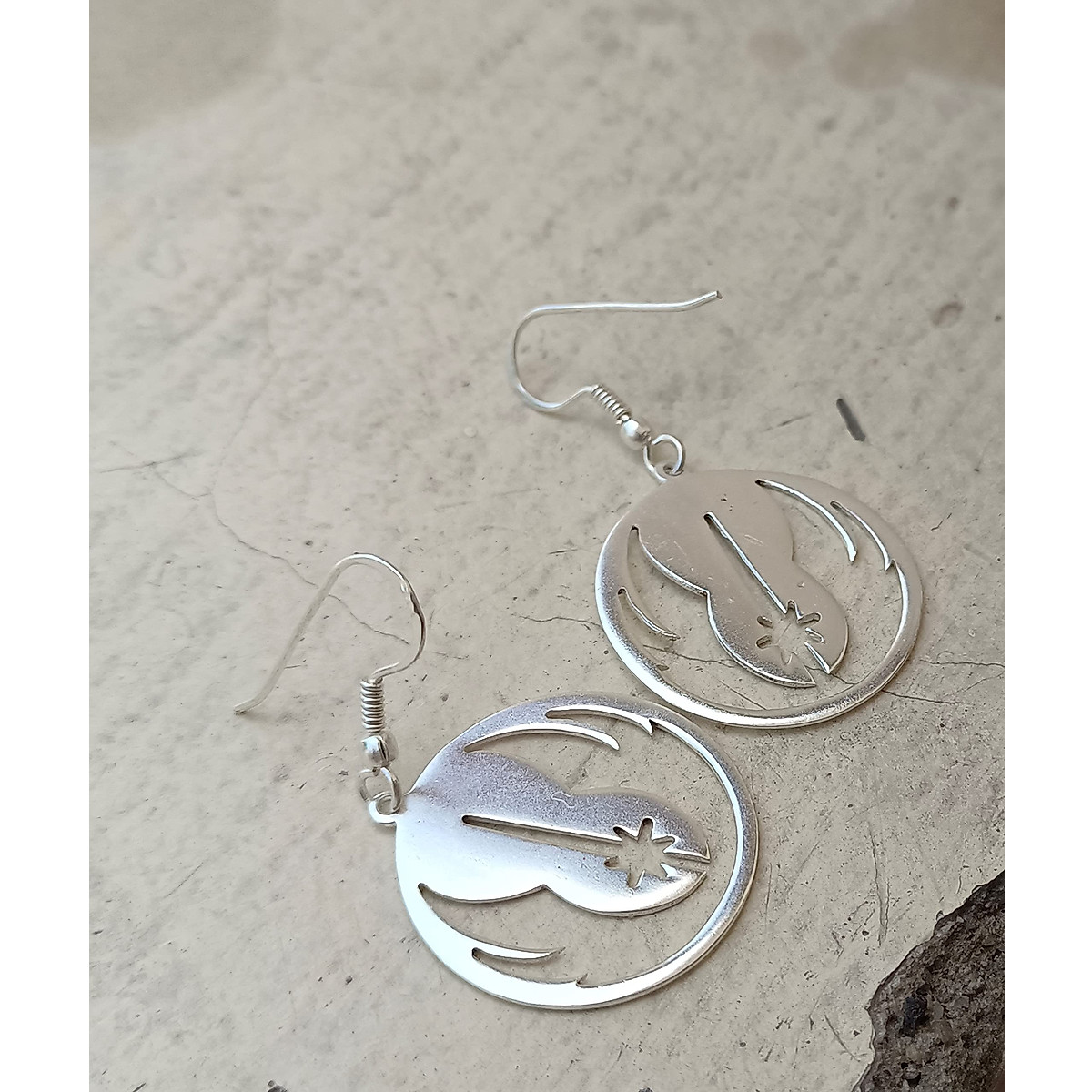 Rebel Alliance Jedi Order Earrings For Women Lightweight Dangle 925 Silver Earrings Hoop Trendy Jewelry Fashionable Fishhook Galactic Accessory Ideal Gift