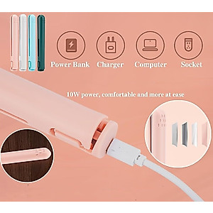 Mini Dual-Purpose Curling Iron,Mini Flat Iron 2 in 1 Mini Flat Iron Curling Iron,Mini Dual Hair Curler USB Rechargeable Small Hair Curler Iron for Short and Long Hair