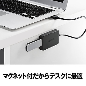 Buffalo Buffalo PS4 Compatible, USB 3.0 Bus Power, 4 Port Hub, Black Design, Magnetic Included, BSH4U305U3BK (Compatible with Windows/Mac/PS3)