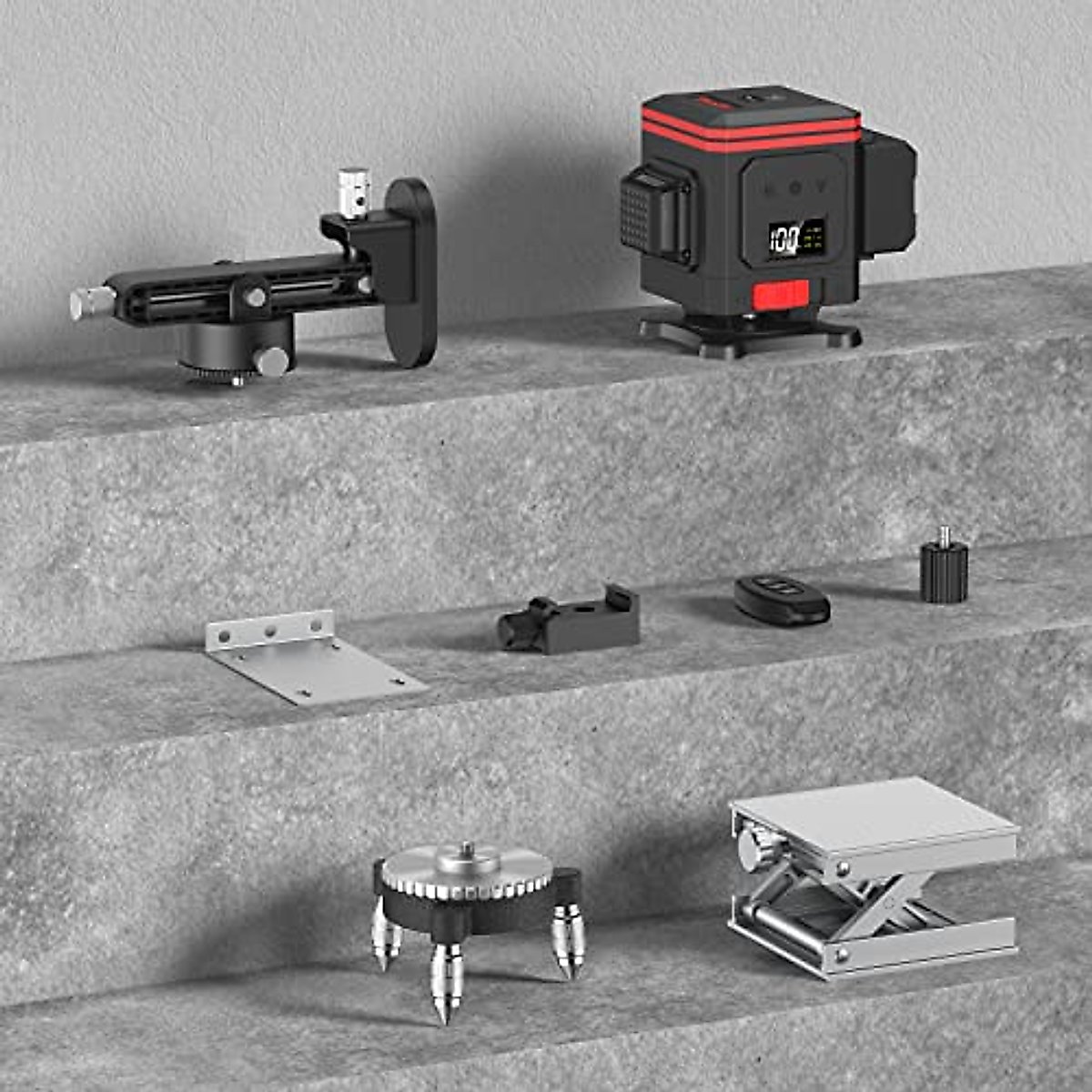 seesii 12 lines Laser Level Self Leveling 3x360° 3D 150FT Green Cross Line Laser Level with pulse mode for Construction/DIY Picture Hanging Remote Controller Rechargeable battery Magnetic Stand