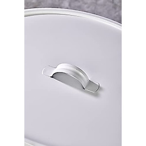 Potato Onion Metal Bin, Storage, Container - 2 Compartment Breathable Storage Container with Metal Lid (White 2)