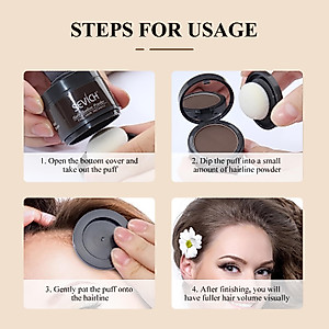 SEVICH Hairline Powder - Quick Cover for Thinning Grey Hair, Eyebrows & Beard for Women & Men, Windproof & Sweatproof, Blonde