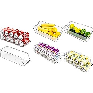 Puricon Can Drink Dispenser Organizer Bundle with Clear Kitchen Organizer