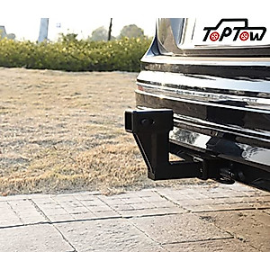 TOPTOW Trailer Hitch Extender Adapter 6" Riser/Drop, 2" Receiver, 2-in Shank, 10000lbs Capacity, with Black Hitch Lock…