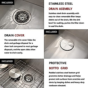 33 Inch Underomount Workstation Ledge Kitchen Sink - Abironl 33 Inch Undermount Kitchen sink 16 Gauge Ledge Workstation Stainless Steel 60/40 Double Bowl Undermount Kitchen Sink