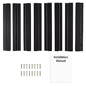 Rustic State 4 Sectional Adjustable Under Cabinet Mount Wood Stemware Rack Hanging Shelf Glassware Holder Bar Organizer with up to 12 Wine Glass Storage 12 Inch Deep Black