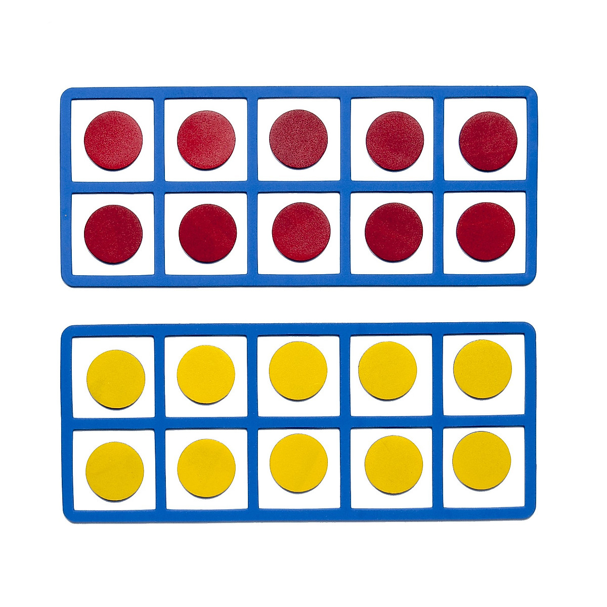 LEARNING ADVANTAGE Giant Magnetic Foam Ten Frames - 2 Frames with 20 Disks - Early Math Manipulative - Teach Number Concepts and Operations