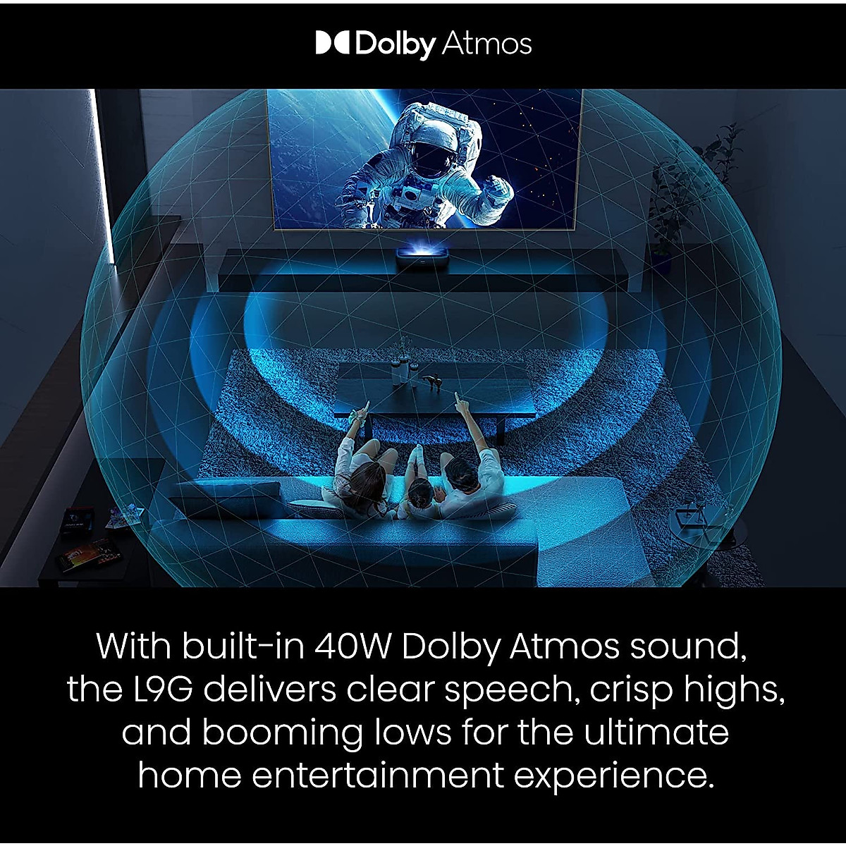 Hisense 100L9G 4K UHD Tri-Laser Ultra Short Throw Projector - 3000 Lumens Android TV HDR10 Dolby Atmos 40W Audio, Built-in Alexa & Google Assistant, Laser TV for Home Theater - Projector Only