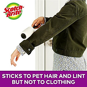 Scotch-Brite Pet Hair Lint Roller Twin Pack, Picks Up Fur On Furniture, And Clothes, 2 Rollers, 70 Sheets Per Roller, 140 Sheets Total