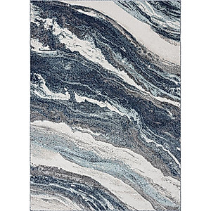 LUXE WEAVERS Lagos Collection 7983 Blue 6x9 Art Deco Area Rug