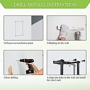 BSSOYAMM Towel Racks for Bathroom Wall Mounted, Towel Storage Organizer for Small Bathroom, Metal Towel Holder for Rolled Bath Towels, Face Towels, Hand Towels, Washcloths